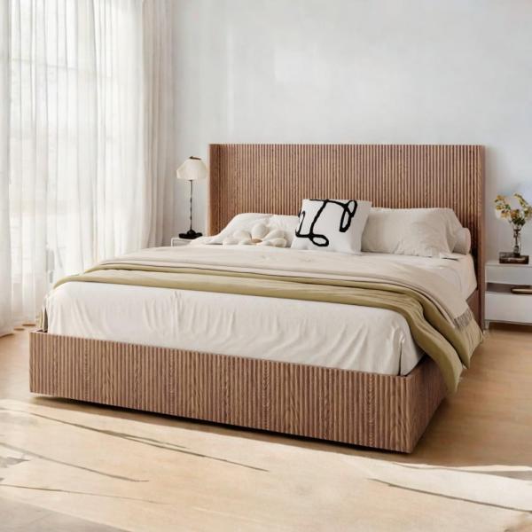 商品名:  SOFTSEA King Size Platform Bed with Storage, Modern Platform Bed Frame with Wingback Headboard &amp; Lift Up Stora...