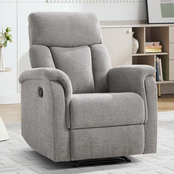 商品名:  IOMOR Manual Recliner Chair, Soft Fabric Single Sofa Home Theater with Overstuffed Back, Adjustable Modern Single ...