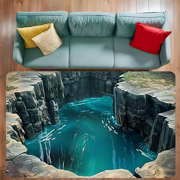 商品名:  3D Optical Illusion Rug, Floor Mat for Indoor &amp; Outdoor Use, Front Door Mat Outside Entrance, 3D Trap Optical ...
