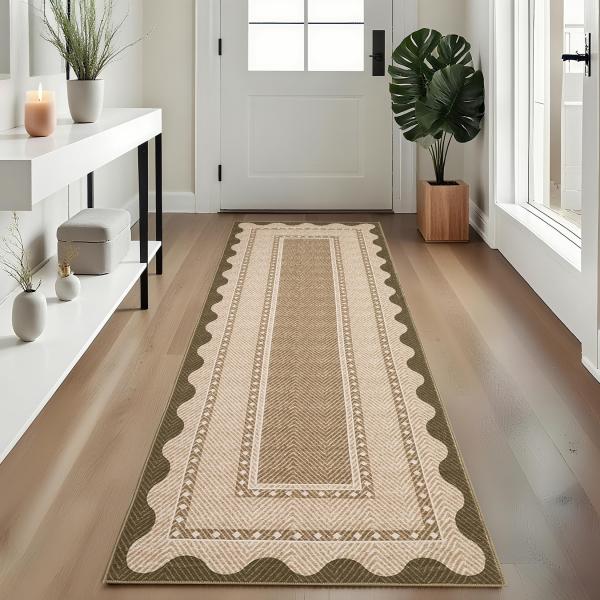 商品名:  COZYLOOM 2x6 Kitchen Rug Runner Machine Washable Area Rugs for Entryway, Modern Bordered Non Slip Stain Resistant ...