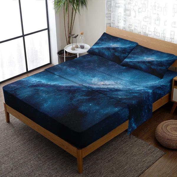 商品名:  FJWXCBD Blue Galaxy Sheets Twin XL Size Sheet Set, Space Starry Sky Printed Bed Sheets 3 Piece, Universe Nebula St...