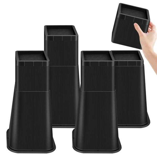 商品名: X-Kingsun 家具ベッドライザー 4個パック 8インチ 高さ調節可能 最大12インチ ベッドリフトライザー 高耐久 積み重ね可能 家具ライザー ラウンド 滑り止め リフトサポート ベッド カウチ ソファ収納 X-Kingsu...