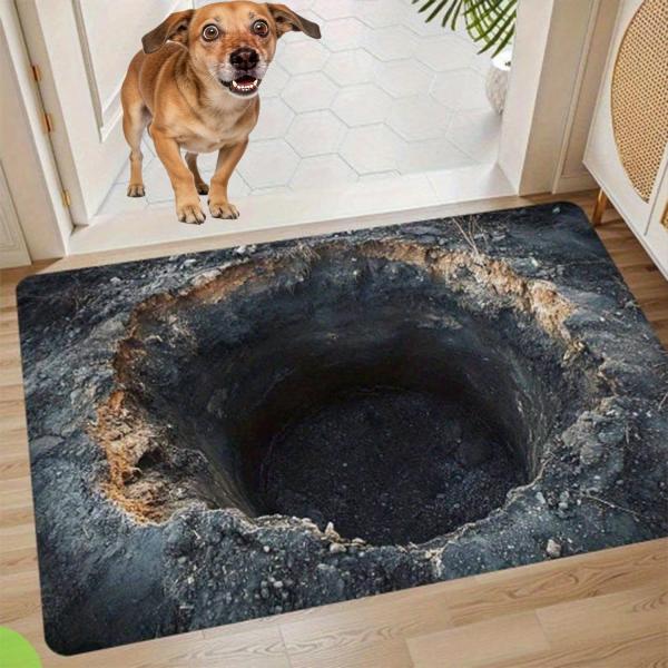 商品名:  Illusion Rug Holes,Rugs That Look Like a Hole,Easy Clean Bottomless Trap Illusion Carpet,for Pet Test &amp; Friend...