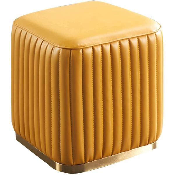 商品名:  SAeWare Small Footstool Square Sofa Stool Side Table Footstool Waterproof Upholstered Low Stool with Gold Stainles...