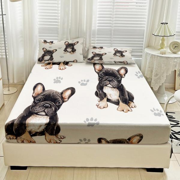 商品名:  French Bulldog Sheets Queen Size, Puppy Dog Kids Sheet Set, French Bulldog Bed Sheets - 16 Inch Deep Pocket, Ultra...