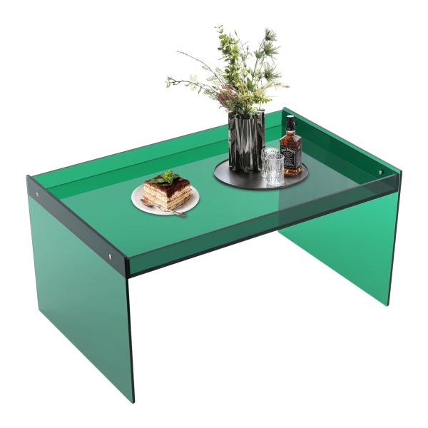 商品名:  Modern Acrylic Coffee Table, 31.5 * 19.7 Inch Rectangular Centerpiece for Living Room &amp; Office, Minimalist Sof...
