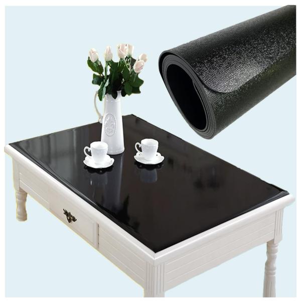 商品名:  Black Plastic Table Cover Protector 1.5 mm Waterproof PVC Desk Pad Mat 18x50Inch Office Desktop Vinyl Table Top Pr...