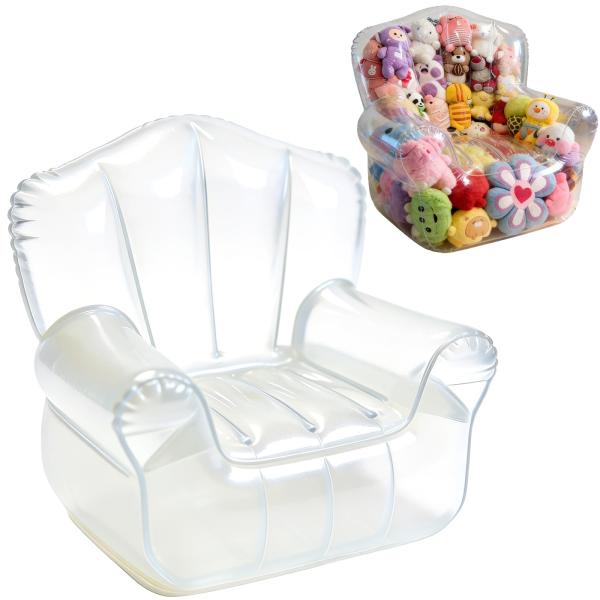 商品名: 透明なぬいぐるみ収納チェア (詰め物なし) - 特大ビーンバッグチェアカバー 子供用 PVC製 ぬいぐるみ収納ソファ ぬいぐるみやテキスタイルの整理 お手入れ簡単 子供部屋のスペースを節約 Clear Stuffed Animal...