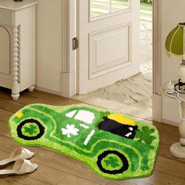 商品名:  ATJUMP St. Patrick's Day Tufted Rug - 18x31 Inch Non-Slip Shamrock Mat, Absorbent &amp; Warm Holiday Decorブランド: AT...