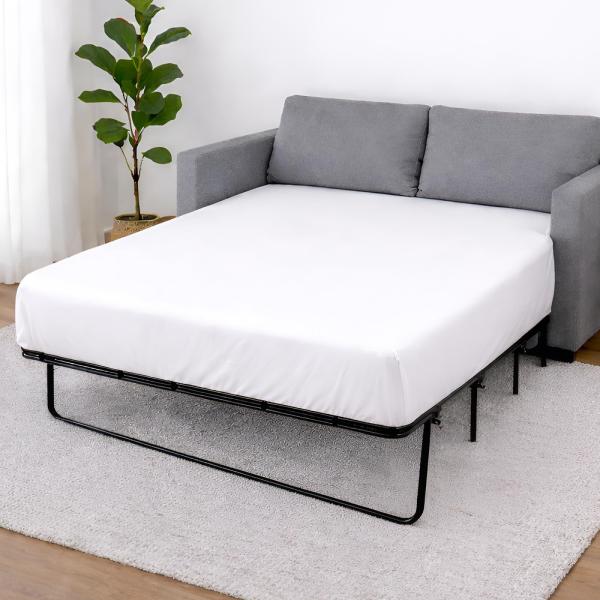 商品名: Cottington Lane スリーパーソファフィットシーツ ツインサイズ プレミアム品質 100%エジプト綿 深さ6インチ ソファベッド/引き出し式カウチボトムシーツのみ、冷却、ソフト &amp; 通気性 ホワイト 無地 Co...