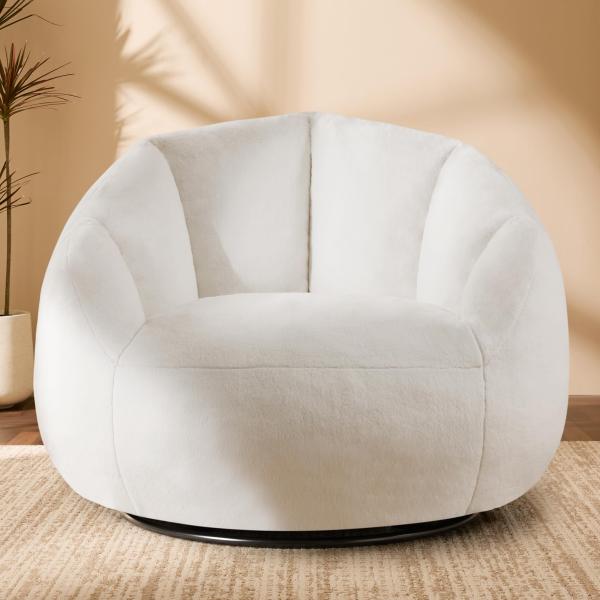 商品名:  Gericco Swivel Giant Bean Bag Chair for Adults - Comfy Plush Round Shell Soft Accent Chair, Oversized Cozy Floor S...