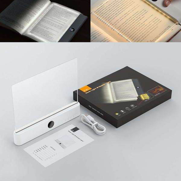 商品名: ZONCIHO 2026 夜間読書用ブックライト 充電式クリアLEDフラット読書ライト 3色とタイマー付き 本好きの方に目に優しい光り(ホワイト) ZONCIHO Book Lights for Reading in Bed,Re...