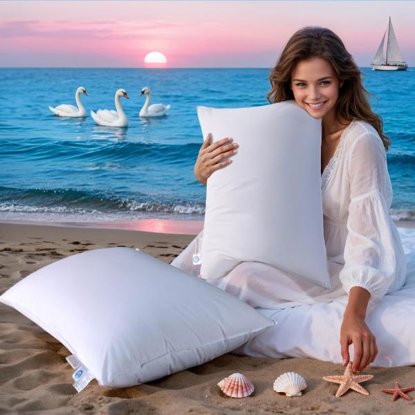 商品名:  LIANLAM Goose Feather Down Pillows Set of 2, 100% Cotton Shell,Hotel Pillow for Neck Pain Relief, Perfect for Side...