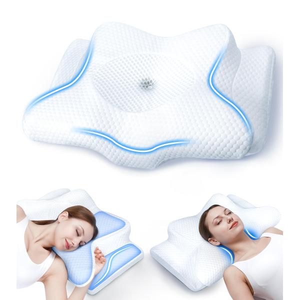商品名:  CloudCoz Ultra Pain Relief Cervical Neck Pillow for Sleeping, Adjustable Ergonomic Memory Foam Reading Pillow for ...