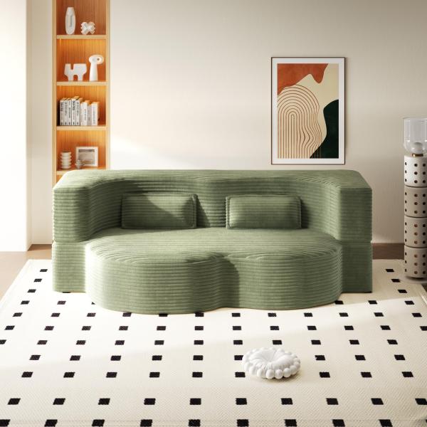 商品名:  KavlSean 78” Floor Sleeper Sofa Bed, Modern 2 in 1 Full Size Foldable Mattress with 2 Pillows, Convertible Boneles...