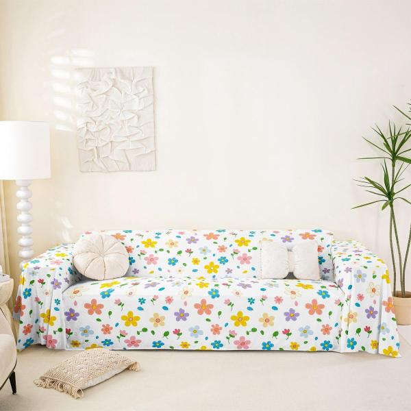 商品名:  jejeloiu Floral Cushion Couch Covers Pet Friendly Cute Flower Sofa Covers Washable Cartoon Cute Floral Soft Sectio...