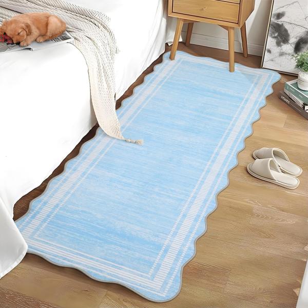 商品名:  MilleLoom 2x6 Hallway Runner Rug Modern Scalloped Area Rug Washable Kitchen Runner Rug Stain Resistant Entry Rugs ...