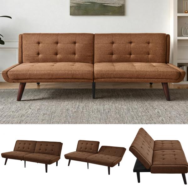 商品名:  Zentrava 75.5'' Futon Sofa Bed, Convertible Velvet Futon Tufted Couch with Adjustable Backrest, Recliner Sleeper S...