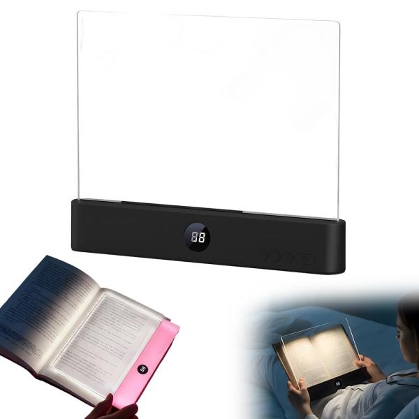 商品名: 2026 アップグレード版 ブックライト 充電式 クリア LED フラットブックライト 夜のベッドでの読書用 3色とタイマー付き 調光可能なパネルプレートランプ フルページライト 読者へのギフトに 女性 男性 (ブラック) 202...