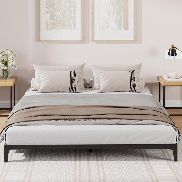 商品名:  Takywep Queen Size Low Profile Platform Bed Frame, 6-Inch Reinforced Steel Heavy Duty Construction with Noise-Free...