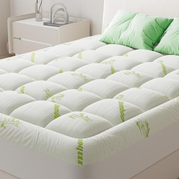 商品名:  NEWBULIG Twin Mattress Topper Viscose Derived from Bamboo, Thick Pillow Top Mattress Pad with Stretchable Pockets,...