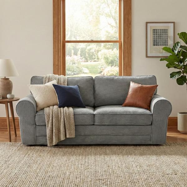 商品名:  Rwinza 83" Corduroy Loveseat Sofa for Living Room, Boneless Sofa with Wide Rounded Armrest, Deep Cushioned Couch w...