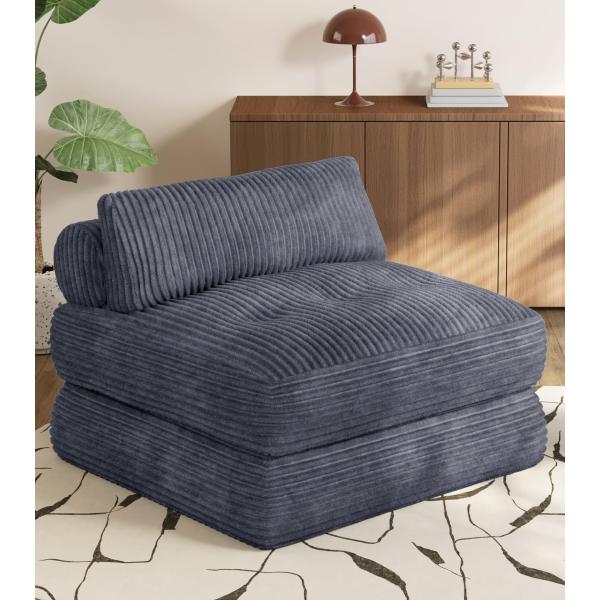 商品名:  Welzona Plush Corduroy Folding Sofa Bed, Free Setup Floor Beds, 34" Boneless Couch for Small Spaces, Corner Chair,...