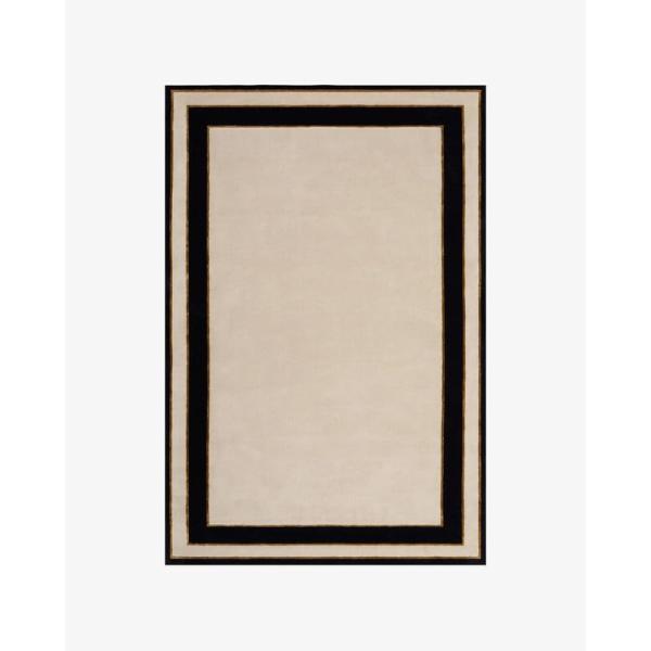 商品名:  AADI RUGS Hand-Tufted Area Rug ? Premium New Zealand Wool Carpet, Cream Rug with Black Border for Living Roomブランド:...