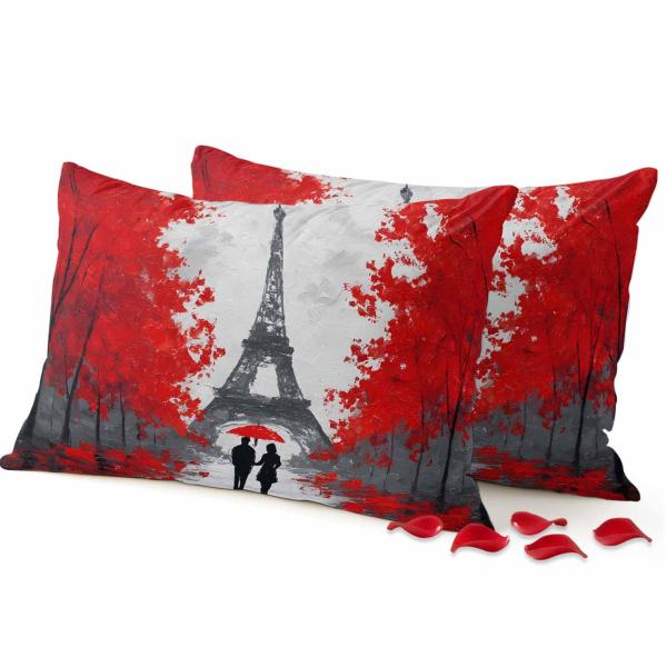 商品名:  Jyntaralis Valentines Decorative Throw Pillow Covers 12x20 Set of 2 Paris Paintings Pillow Cases for Couch Bed Sof...