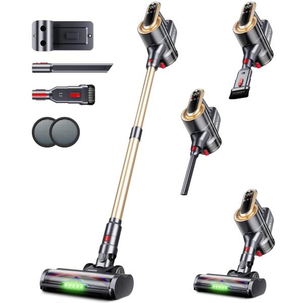 商品名:  RENDOW Cordless Vacuum Cleaner, 550W 45Kpa 65Mins Vacuum Cleaners for Home, Self-Standing Cordless Stick Vacuum wi...