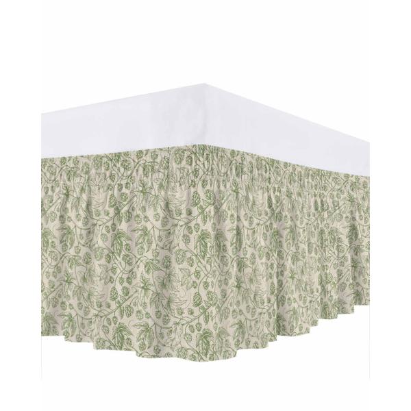 商品名:  Vintage Wallpaper Bed Skirt California King Size 18 Inch Drop, Green Leaf Flower Plants Texture Adjustable Elastic...