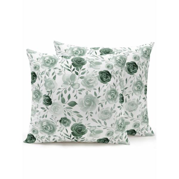 商品名:  Outdoor Pillows Waterproof, Sage Green Flower Bedding Throw Pillows with Insert for Couch Sofa Bed, Vintage Rose F...