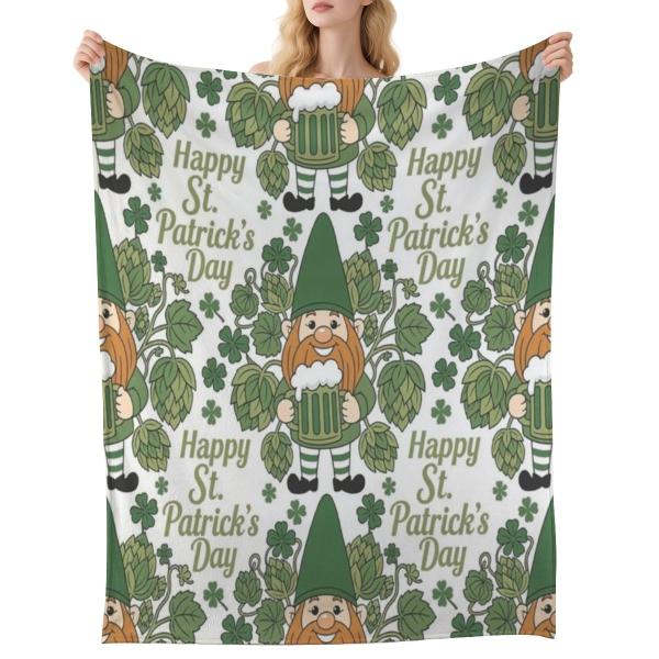 商品名:  uwIKBUiG St Patricks Day Throw Blanket 30"x 40" Gnome Clover Shamrock Irish Printed Throw Blanket Home Decor for B...