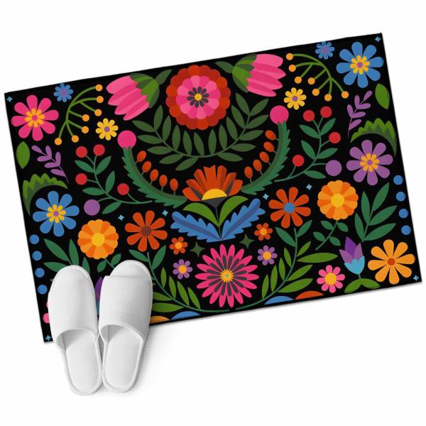 商品名:  Bohemian Kitchen Area Rugs 2x3ft Red Green Tribal Mexican Abstract Flower Bathroom Living Room Rugs Felt Carpet Ru...