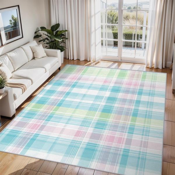商品名:  Washable Tartan Area Rugs 4x6, Plaid Rugs for Living Room Bedroom, Gingham Check Home Decor, Low Pile Soft Non Sli...
