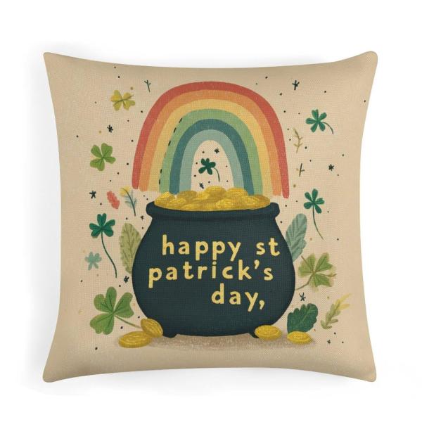 商品名:  LIYOUKE Throw Pillow Cushion Cover Gold Coins with Rainbow and Shamrocks Modern Decorative Square Throw Pillows Ho...
