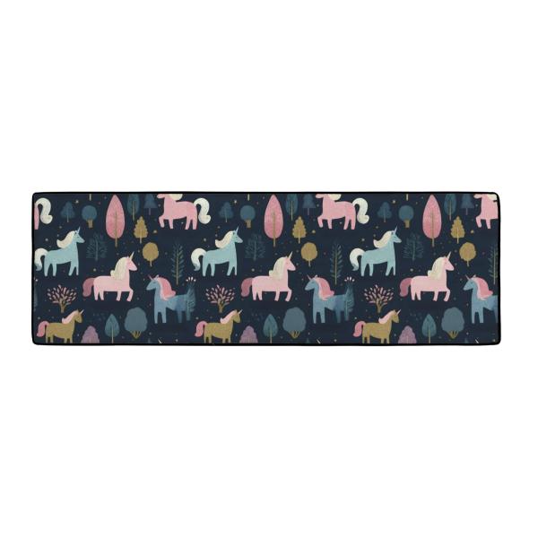 商品名:  SEINDUS Colorful Unicorn and Forest Tree Pattern Kitchen Mats for Floor, Kitchen Rugs Non Slip Washable, 48"x16" S...