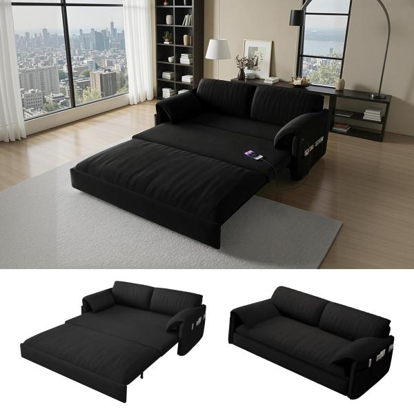 商品名:  Gexpusm Futon Sofa Bed Queen Size,3-in-1 Convertible Sleeper Sofa,Pull Out Bed with Side Pocket,Loveseat Couch,Mod...