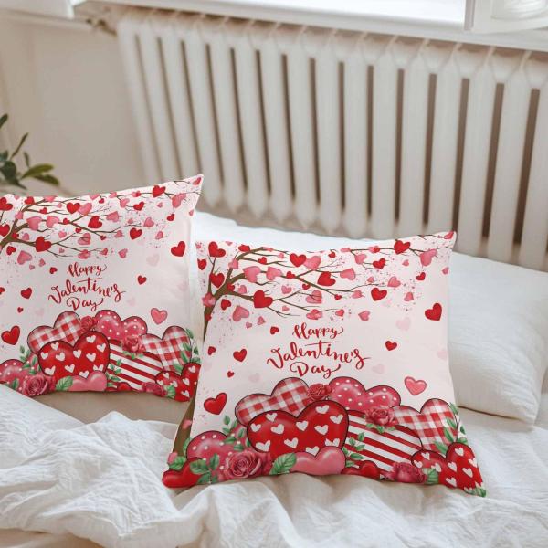商品名:  Waterproof Throw Pillow Covers Pack of 2, Romantic Heart Tree Valentine Love Cushion Cases Pillow Cases for Outdoo...
