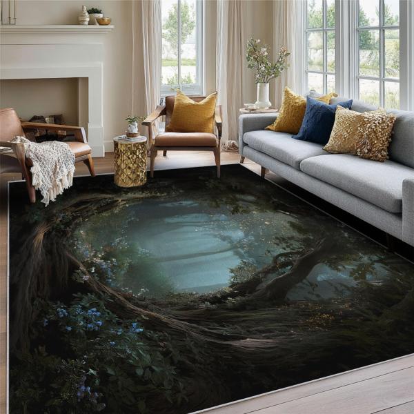 商品名:  Enchanted Forest Rugs 6x8, Fantasy Magical Washable 6 x 8 Area Rug for Living Room, Bedroom, Low Pile Non Slip Sta...