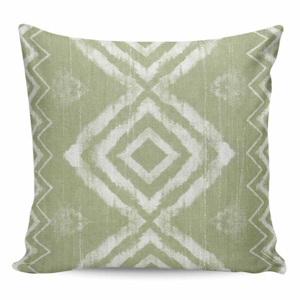 商品名:  Pillow Covers 16x16 Inch, Sage Green Geometric Linen Pillowcase with Invisible Zipper, Watercolor Tie-dye Tribal P...