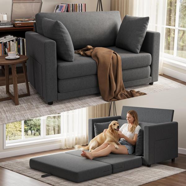 商品名:  TROMIRY Convertible Loveseat Sofa Bed | Pull Out 78.7” Floor Couch Bed | Folding Sleeper Sofa Bed for Living Room,...