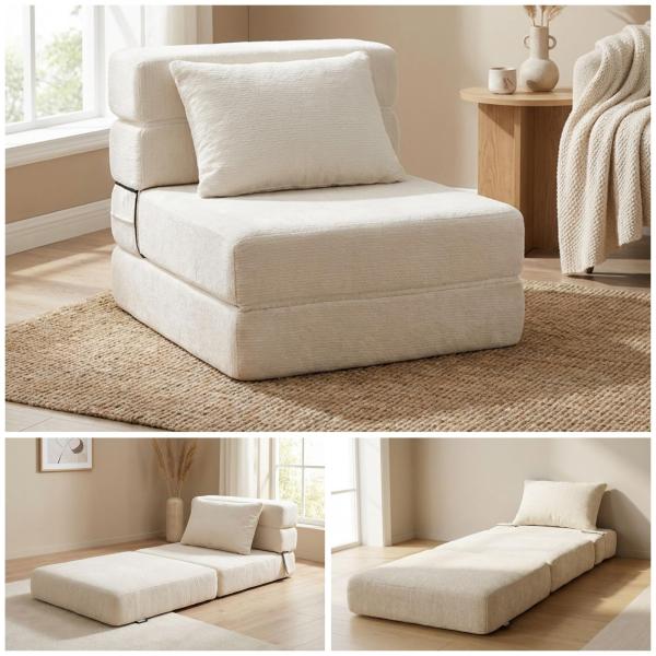 商品名:  ? REDEARTH ? Boneless Folding Sofa Bed Floor Couch, 3-in-1 Convertible Floor Sofa with Pillow, Chaise Lounge &amp;...