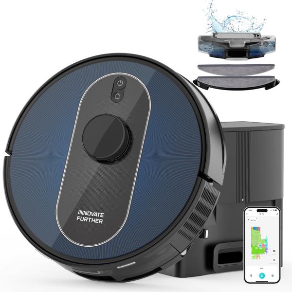 商品名:  Robot Vacuum and Mop Self Emptying, 5000Pa Suction, LiDAR Navigation, Smart Obstacle Avoidance, Home Mapping, No-G...