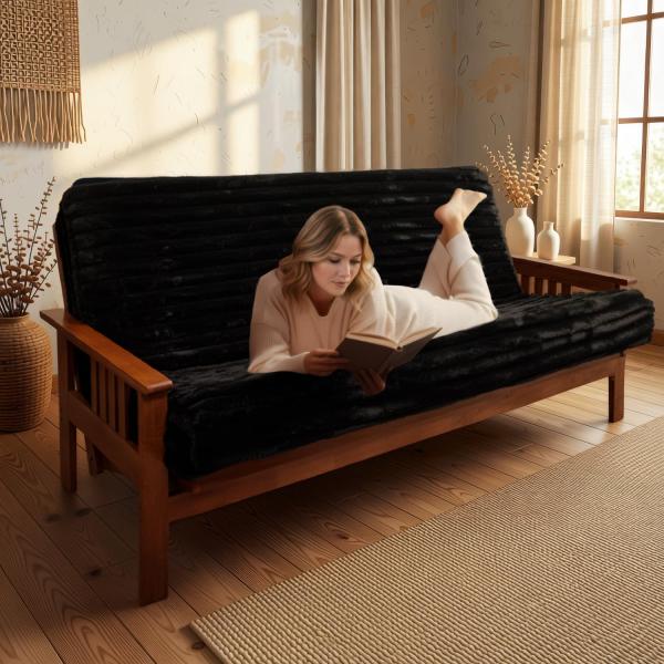 商品名:  Memory Foam Futon Mattress, Foldout Couch Futon Mattress - 6x38x75 (Charcoal) - Plush Faux Fur Fabric Comfortable ...