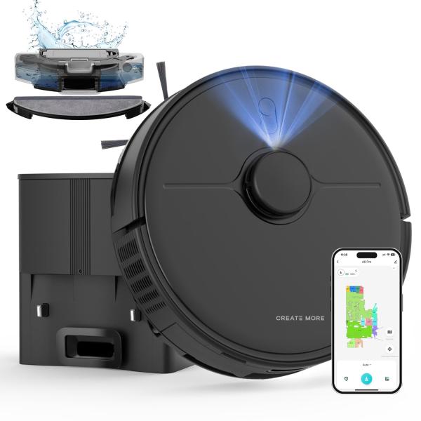 商品名:  eitton Robot Vacuum and Mop, Self Emptying, 6000Pa Powerful Suction,150mins Runtime, Advanced Smart Mapping, LiDAR...