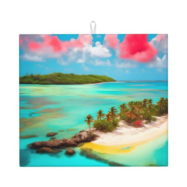商品名:  Phayah Caribbean Scenery Drying Mats For Kitchen Counter 16〓―18 In Microfiber Drying Mat Kitchen Accessories Dish ...