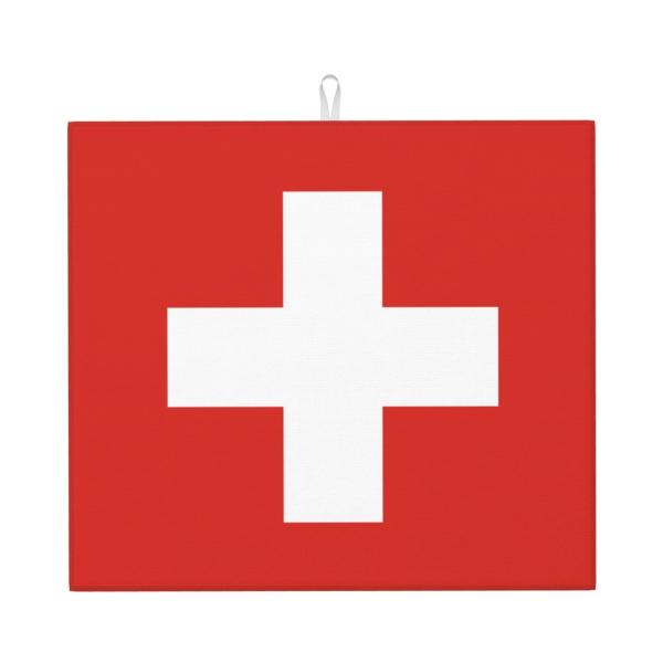 商品名:  Phayah Swiss Flag Pattern Dish Drying Mat For Kitchen Counter Absorbent, Aesthetics Kitchen Decor 18"X16"ブランド: PHA...