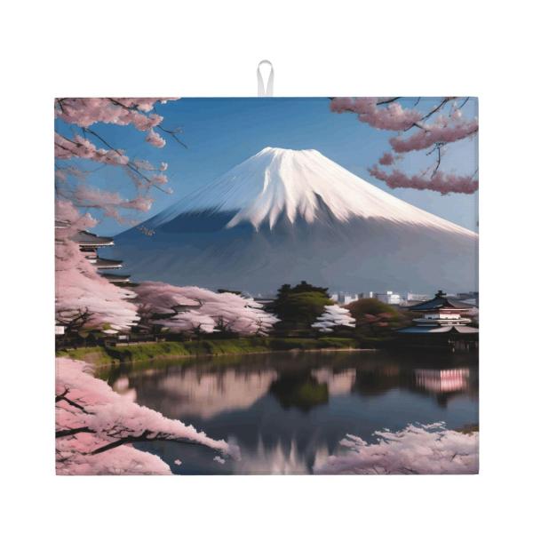 商品名:  Poezjzw Mt. Fuji In Early Spring Printed Dish Drying Mats Counter Absorbent Reversible Kitchen Countertop Protecto...