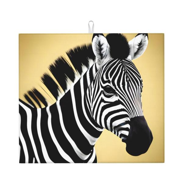 商品名:  Phayah Black And White Zebra Pattern Dish Drying Mat For Kitchen Counter Absorbent, Aesthetics Kitchen Decor 18"X1...